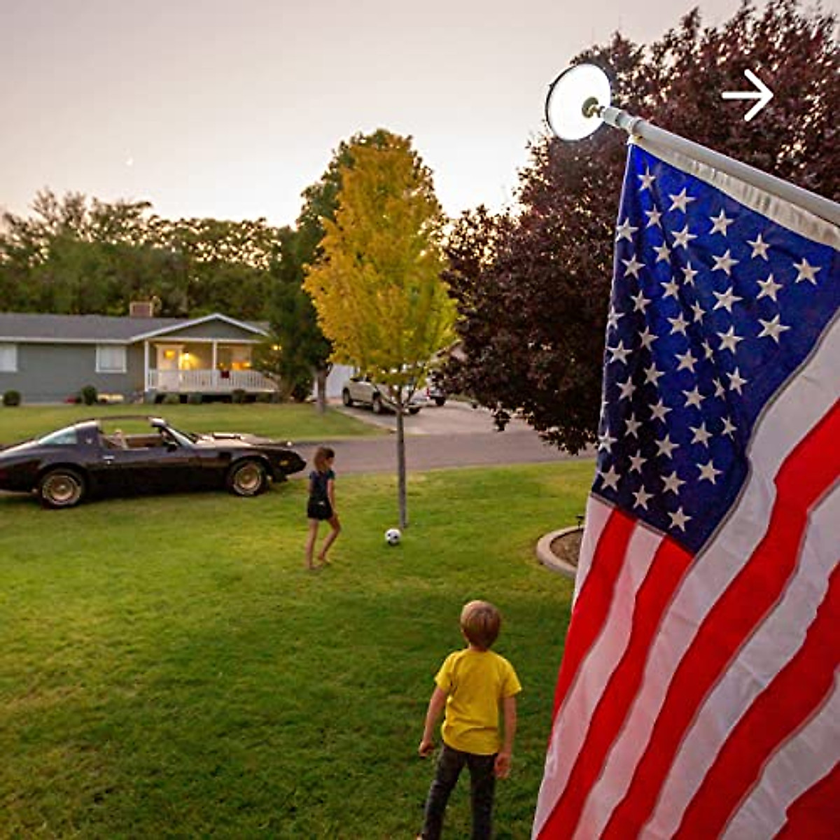 Deneve - Dot Solar Flag Pole Light - for 6ft Wall Mounted Spinning Pole - Flag Pole Light Solar Powered to Show Respect & Patriotism - RV Flag Pole LED Light…