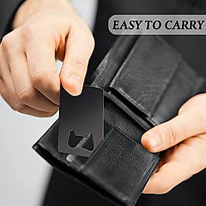 Newtay 60 Pcs Credit Card Bottle Opener Groomsmen Bridesmaid Wallet Bottle Opener Beer Wine Stainless Steel Bottle Opener for Wallet Pocket Party Wedding Favor, Black