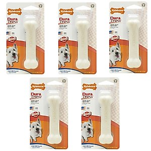 (5 Pack) Nylabone Dura Chew Regular Chicken Flavored Bone Dog Chew Toy