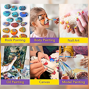 Acrylic Paint Brush Set, 1 Packs / 10 pcs Watercolor Brushes Painting Brush Nylon Hair Brushes for All Purpose Oil Watercolor Painting Artist Professional Kits