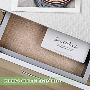 Shelf Liner and Drawer Liner, 12IN x 20FT Non-Slip Kitchen Cabinet Liner, Non-Adhesive Waterproof Durable EVA Cupboard Liner with Print for Shelves, Refrigerators, Cabinets and Storage