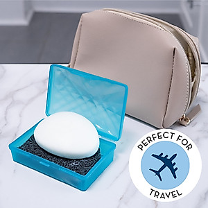 S&T INC. Soap Holder for Kitchen and Bathroom Soap Dish, Soap Saver for Hand Soap and Bar Soap, 6 Pack, 2.9 Inches by 4.4 Inches, Dark Grey