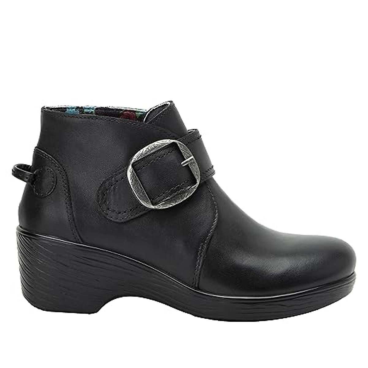 Alegria Women Symone Coal Leather Ankle Wedge Heel Boots 8-8.5 M US