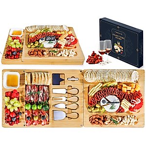 Charcuterie Boards, Thereye Cheese Board with Knife Set, Extra Large Charcuterie Board Set, Gifts for Women, Wedding Gifts, House Warming Gifts, Bridal Shower Gift