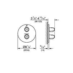 GROHE 19982000 Grt 1000 New Thermostat Trimset Shower Cap