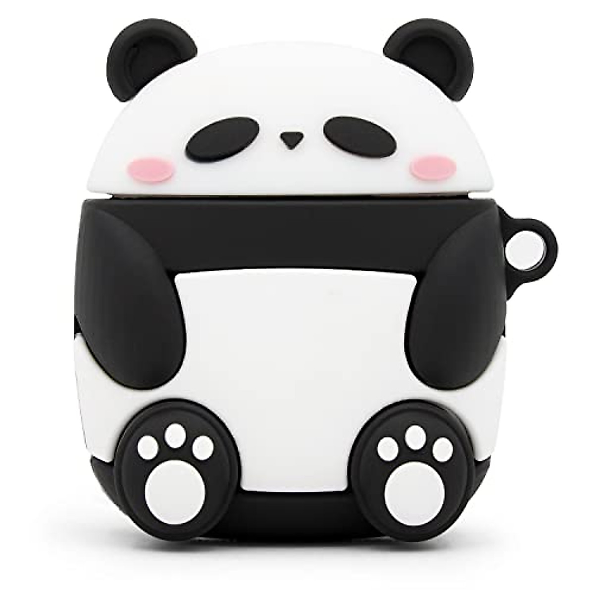 YONOCOSTA Cute Airpods Case, Airpods 2 Case, Panda 3D Animals Funny Cartoon Full Protection Shockproof Soft PVC Charging Case Cover with Keychain for Girls Boys Women Children