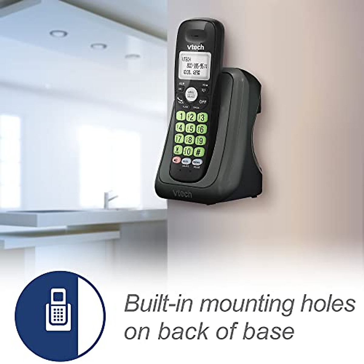 VTECH VG101-21 DECT 6.0 2-Handset Cordless Phone for Home, Blue-White ...