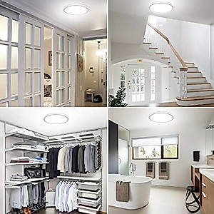 5Pack 9Inch Flush Mount Ceiling Light White,18 Watt 5000K LED Ceiling Light Fixture, Ultra Slim Close to Ceiling Light Fixture, Round Flat Low Profile Ceiling Lamp For Kitchen Bedroom Basement Hallway