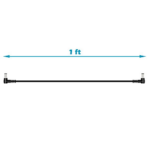 Fancasee (2 Pack 1 ft 5.5mm x 2.1mm 90 Degree Right Angle Male to Male Right Angle DC Power Adapter Cable Cord for IP Camera CCTV Surveillance Security Camera LED Strip DVR Router Invoice Printer