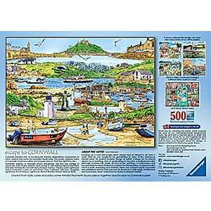 Ravensburger Escape to Cornwall 500 Piece Jigsaw Puzzles for Adults and Kids Age 10 and Up - Beach & Countryside