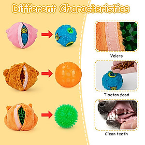 TOTARK Squeaky Dog Toy Balls, Interactive Dog Toys for Small Medium Large Dogs, 2 in 1 Detachable Plush Dog Balls Toys for Boredom, Chew Toys for Training & Exercise