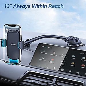 OQTIQ Windshield Phone Mount for Car [Gooseneck 13" Long Arm] Car Phone Holder Mount Dashboard Windshield Strong Suction Cup Cell Phone Holder Car Truck for iPhone 14 13 Pro Max All Mobile Phones
