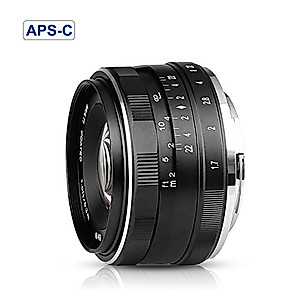 Meike 35mm F1.7 Large Aperture Manual Focus Prime Fixed Lens APS-C Compatible with Sony E-Mount Mirrorless Cameras NEX 3 3N NEX 5R NEX 6 7 A6600 A6400 A5000 A5100 A6000 A6100 A6300 A6500 A3000
