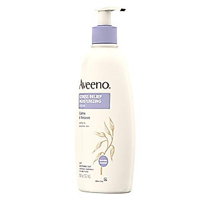 Aveeno Stress Relief Moisturizing Body Lotion with Lavender, Natural Oatmeal & Chamomile & Ylang-Ylang Essential Oils to Calm & Relax, Non-Greasy Daily Stress Relief Lotion, 3 x 18 fl. oz