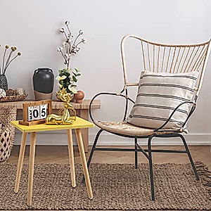 FORAOFUR Side Table, Small End Table Accent Living Room Bedroom Balcony Office, Modern Bedside Home Decor, Easy Assembly, (Yellow, 15.75D x 11.8W 16.54H in)