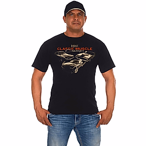 JH DESIGN GROUP Men's Dodge Challenger T-Shirt Classic Muscle Short Sleeve Shirt (X-Large, Black)