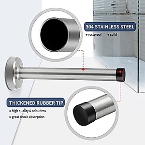 Door Stops, Long Door Stopper 6 Inch Wall Mount Modern Doorstop Heavy Duty Solid Door Holder with Soft Rubber Bumper, Extra Long Door Stoppers for Bottom or Top of Door