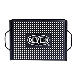 Kingsford Heavy Duty Non-Stick Grill Topper | Non-Stick, Rust Resistant Grill Pan with Handles | Easy to Use BBQ Grill Accessories Made from Durable Carbon Steel | Kingsford Grill Accessories