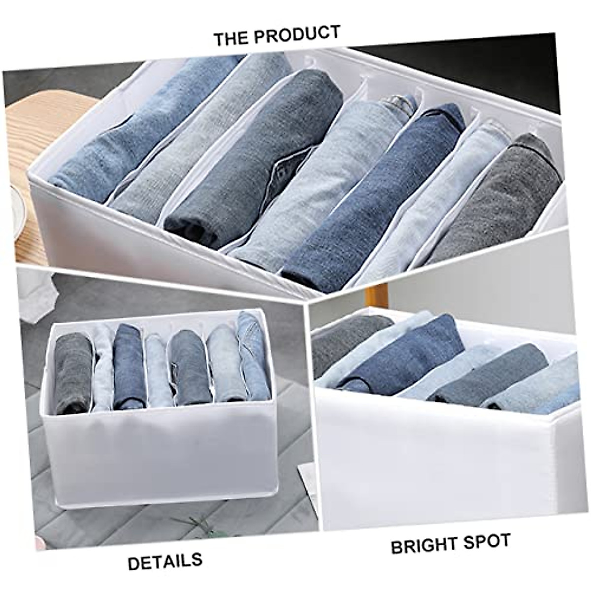 SOESFOUFU 1pc Underwear Storage Box Cabinet Drawer Necktie Organizer Clothes Storage Box Desk Closet Fabric Organizer Bra Drawer Dividers Sock Storage Box 7 Cell Sock Box Closet Storage Box