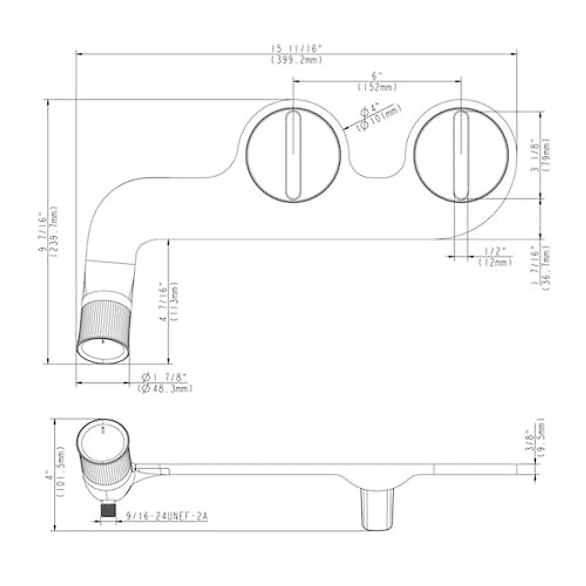 EOLTMESS Bidet Toilet Seat Attachment with Non-Electric Dual Nozzle, Self Cleaning Dual Nozzle Hygienic Toilet Bidet, Pressure Adjustable Water Pressure(15/16)