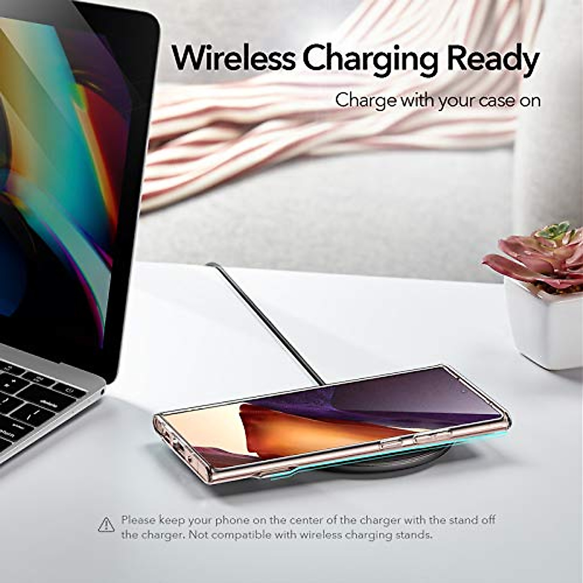 ESR Metal Kickstand Case Compatible with Samsung Galaxy Note 20 Ultra (6.9-Inch) [Vertical and Horizontal Stand] [Reinforced Drop Protection] – Clear