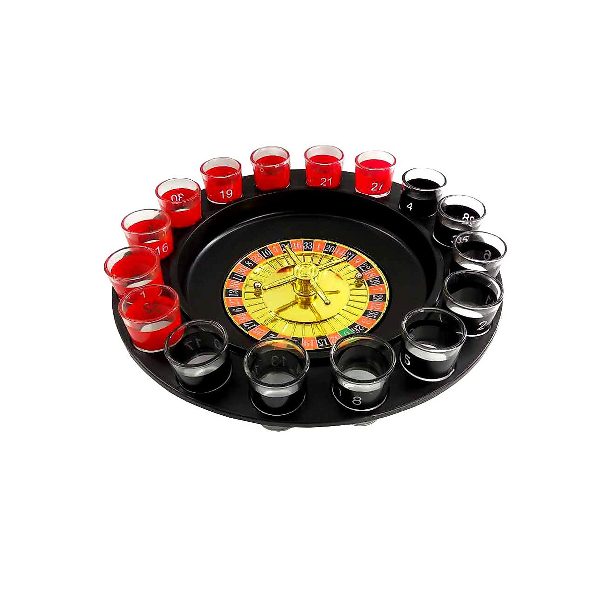 FixtureDisplays® Shot Glass Roulette, Drinking Game Set - (2) Balls & (16) Glasses 16869-NF