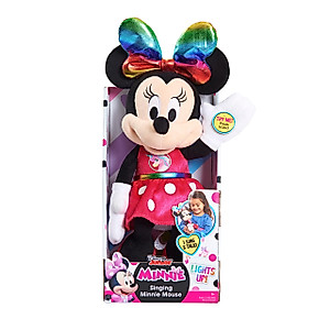 Disney Junior Minnie Mouse Sparkle & Sing 13-inch Feature Plush, Officially Licensed Kids Toys for Ages 3 Up by Just Play