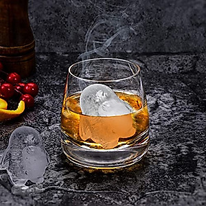 Nax Caki 3D Penguin Gifts Ice Cube Tray Fun Shapes, Odd Novelty Cute Gifts for Penguins Lover, 2.2" Large Silicone Whiskey Ice Mold for Cocktails,Bourbon,Brandy, w/Funnel Blue