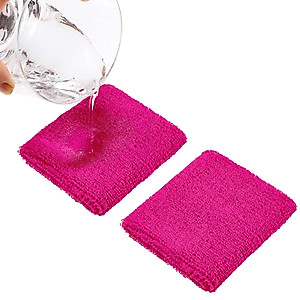 Bememo 6 Pcs Neon Sports Sweatbands Set Paris Sports Competitions Sweatbands 2 Headband 4 Wristbands Breathable Terry Cloth Athletic Bands for Basketball Tennis Costumes Cosplay(Hot Pink)