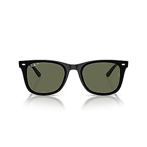 Ray-Ban RB4420 Square Sunglasses, Black/Dark Green Polarized, 65 mm