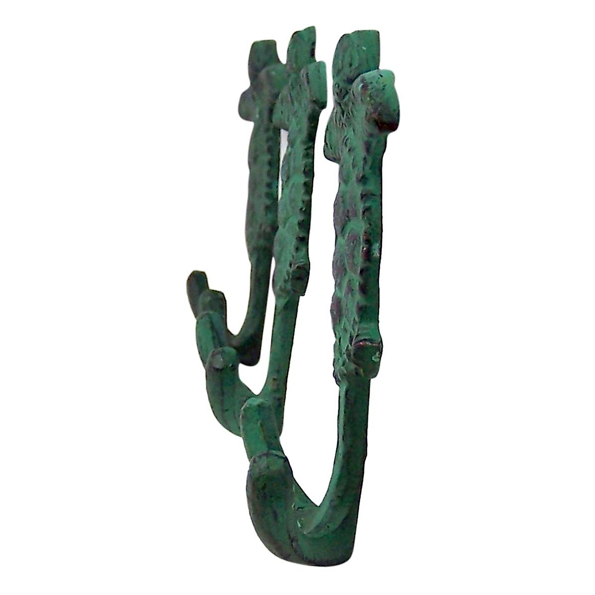 Wowser Green Turtle Cast Iron Wall Mount Coat Hooks, 4 Inch, Set of 3