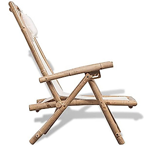 Youuihom Outdoor Deck Chair Outdoor Conversation Set Lawn Furniture Patio Garden Chairs Suitable for Patio, Lawn, Porch, Garden, Backyard, Poolside 24.4" x 33.9" x 35.8" Bamboo