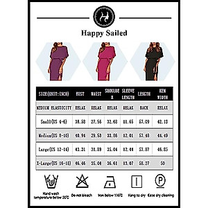 Happy Sailed Womens Batwing Sleeve Tie Waist Long Maxi Dress Side Split Formal Party Dresses Evening Gown Black X-Large