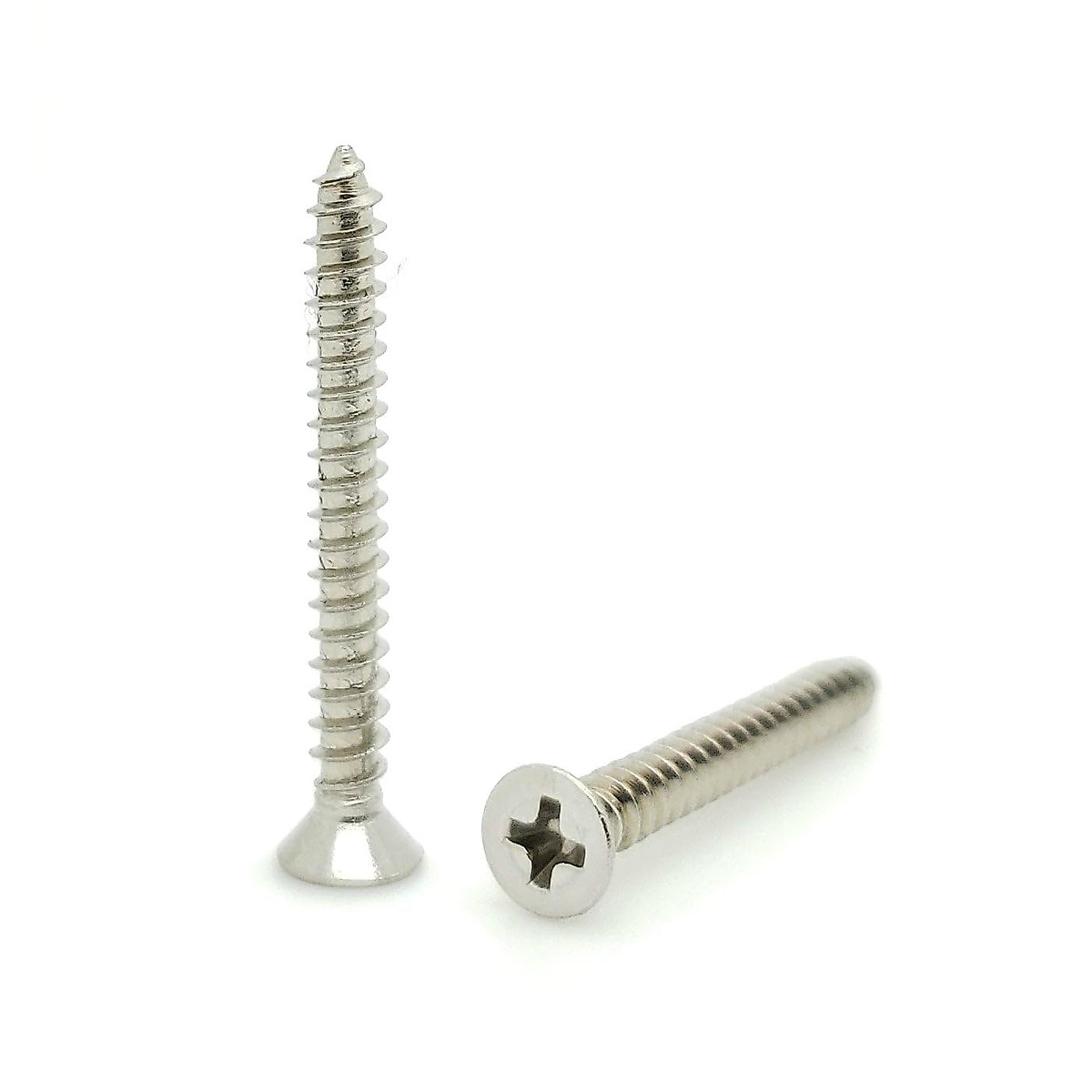 100 Qty #4 x 1" Flat Head 304 Stainless Phillips Head Wood Screws (BCP108)