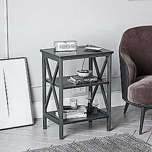 CubiCubi 40 Inch Small L Shaped Computer Desk with Storage Shelves, Corner Desk with Oxford Side Table, Dual USB Charging Ports End Table