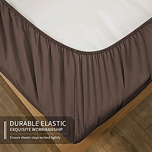 EaseHome Brown Full Size Bed Sheet Set - Teen Boys Sheet Sets Deep Pocket to 18 inches Mattress 4 Piece - Premium Bedding Sheets & Pillowcases Collection - Extra Soft,Wrinkle, Fade, Stain Resistant
