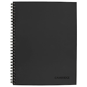Cambridge Notebook, Business Notebook, 7-1/4" x 9-1/2", 80 Sheets, Ruled, Action Planner, Flexible Cover, Wirebound, Gray (06122)