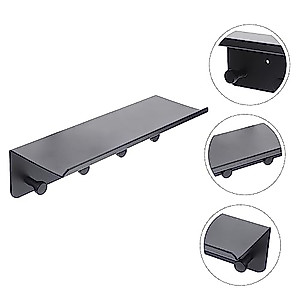 KONTONTY 1 Set Black Multifunctional Storage Rack Towel Holder Bathroom Rack Space Aluminum Floating Shelves