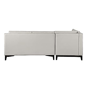 Farati Sectional Sofa L Shape with Left Chaise, Modern Leather Couch for Living Room Small Space, Silver Grey