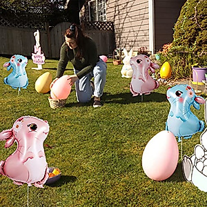 8pcs 27" Bunny Balloons, Easter Rabbit Balloons Aluminum Foil Easter Party Decoration 2023 New Year Party Decoration for Birthday Party, Baby Shower, Gender Reveal