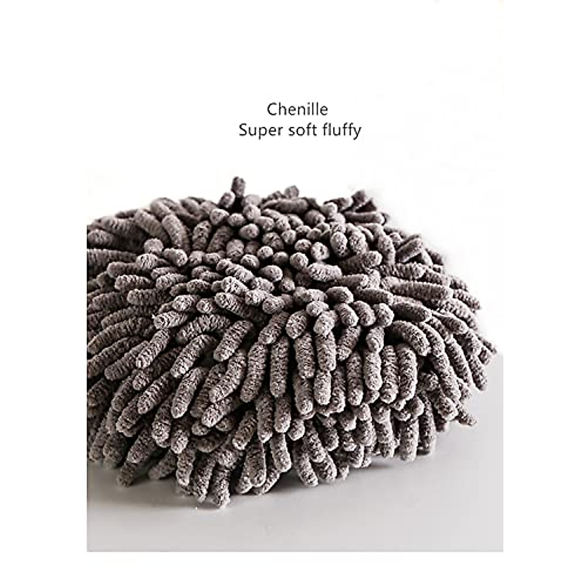 yaocoral 2 Pack Chenille Hand Towels,Kitchen Bathroom Hand Towels with Hanging Loops,Quick Dry Hand Bath Towel Hanging Absorbent Microfiber Hand Towels