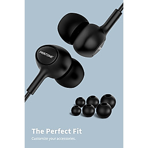 Earbuds, MIATONE Wired in- Ear Earbuds with Microphone, Dynamic Crystal Clear Sound Ergonomic Ear Buds Earphones Headphones for Android, BlackBerry - Black