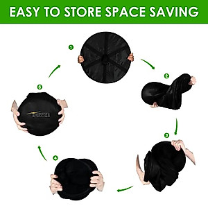 iPower 8-Layer 2ft Herb Drying Rack Black Mesh Hanging Net Dryer Collapsible with Opendoor, Pothook and Storage Bag, for Hydroponics Flowers, Buds, Fruits, Seafoods, Clothes, 2 Packs