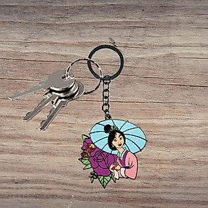 Loungefly Disney Mulan Floral Tattoo Keychain