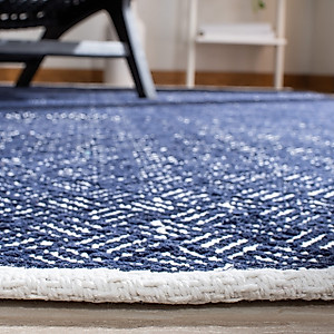 SAFAVIEH Boston Collection 8' x 10' Navy BOS680D Handmade Flatweave Cotton Area Rug