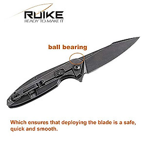 Ruike Folding Knive, Black, 420 Ss (P128-SB)