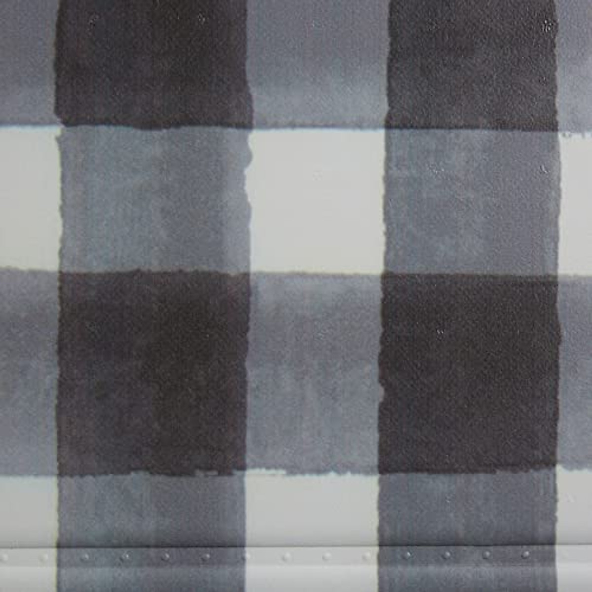 Home Dynamix Cat Cora Printed Embossed Gentle Step Buffalo Check French Country Kitchen Mat, Black/White, 19.6" x 39.3"