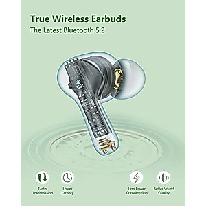 JOYHOOSH Wireless Earbuds Bluetooth Earbuds Touch Control with Charging Case Bluetooth 5.2 IPX6 Waterproof Stereo Earphones in-Ear Headphone with Mic Headset Deep Bass for Sport