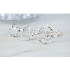 Sterling Silver Chain Wrap Clip-On Hoop Earrings, 30mm