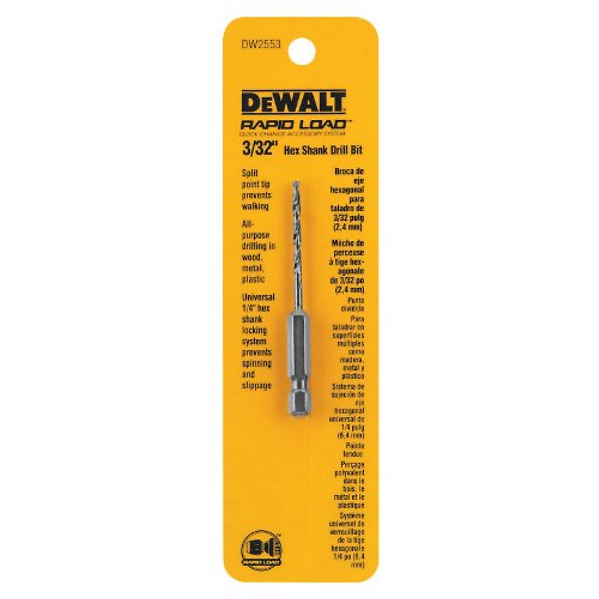 DEWALT DW2553 3/32-Inch Hex Shank Drill Bit